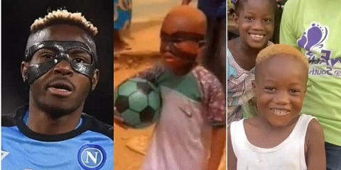 Victor Osimhen Gifts Little Boy Who Dressed Like Him N2.5 million (Video)