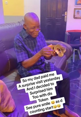 See Pure Smile On His Face – Lady Shares Dad's Reaction As She Gifts ...