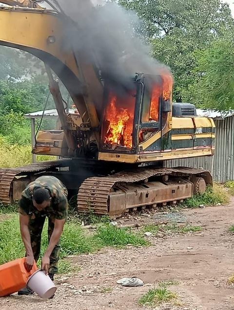 Executive Order: Taraba Govt Taskforce Sets Mining Camp Ablaze (Photos)