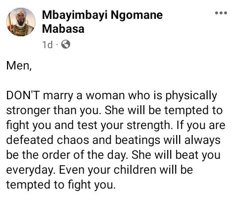 Don't Marry A Woman Who Is Physically Stronger Than You Because ...