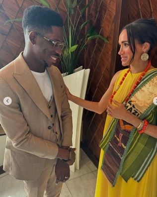 Moses Bliss Overjoyed As He Meets Prince Harry And Meghan Markle (Photos)