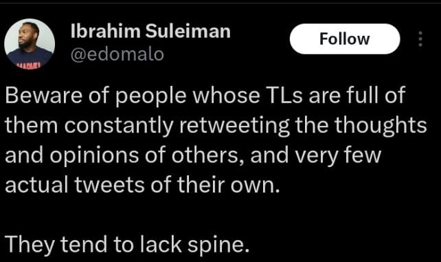 Beware Of People Whose TLs Are Full Of Them Constantly Retweeting The ...