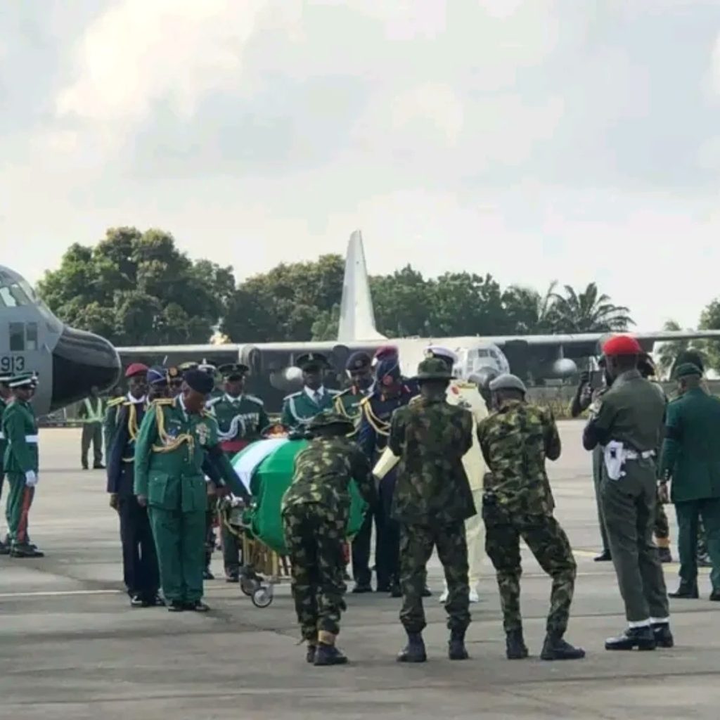 Chief Of Army Staff, Lagbaja’s Corpse Arrives Abuja For Burial (Photos)