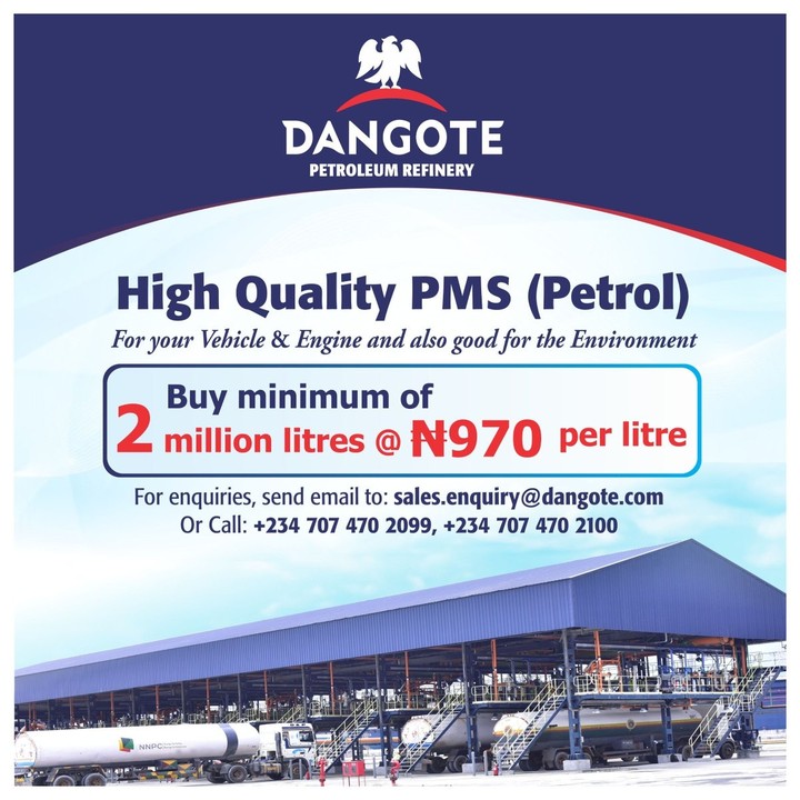 Buy 2 million Litres of Fuel at N970 – Dangote to Nigerians