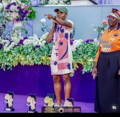 Super Falcons Captain Rasheedat Ajibade Presents WAFCON Medal To Pastor ...