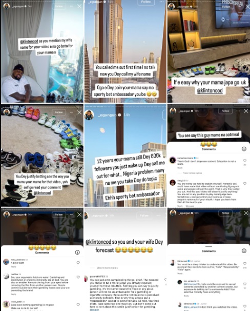 Egungun Replies Klintoncod Over ‘Improper’ Content