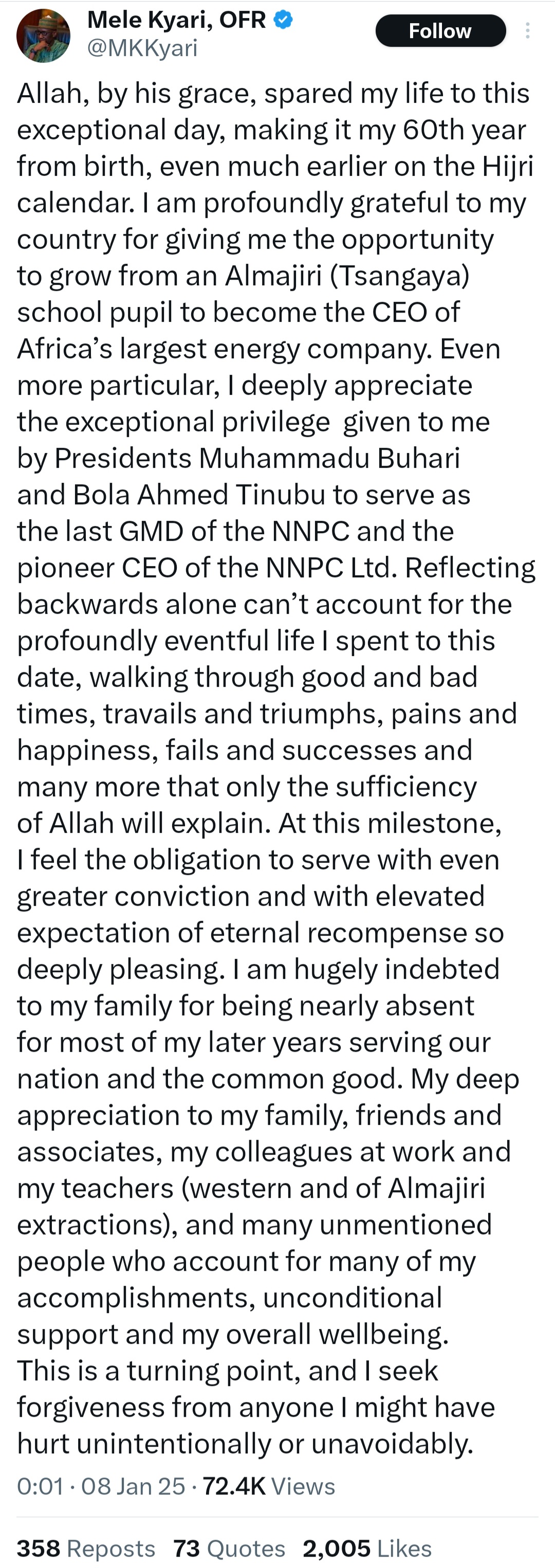 How I Rose From An Almajiri Pupil To CEO Of NNPC - Mele Kyari Reflects ...