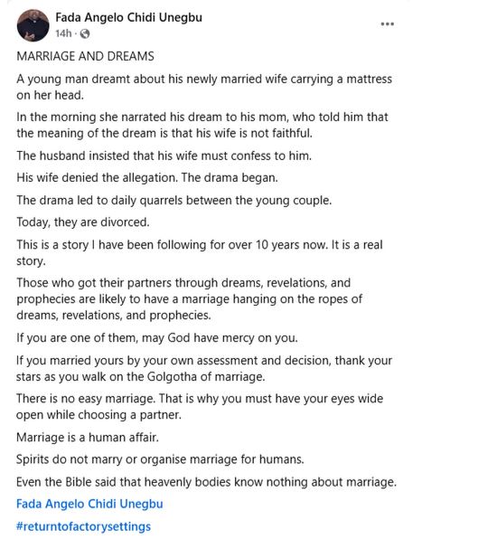 Nigerian Catholic Priest Shares Story Of Man Who Accused His Wife Of ...