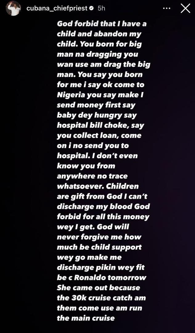 I Don’t Even Know You - Cubana Chief Priest Tells Woman Claiming To Be ...