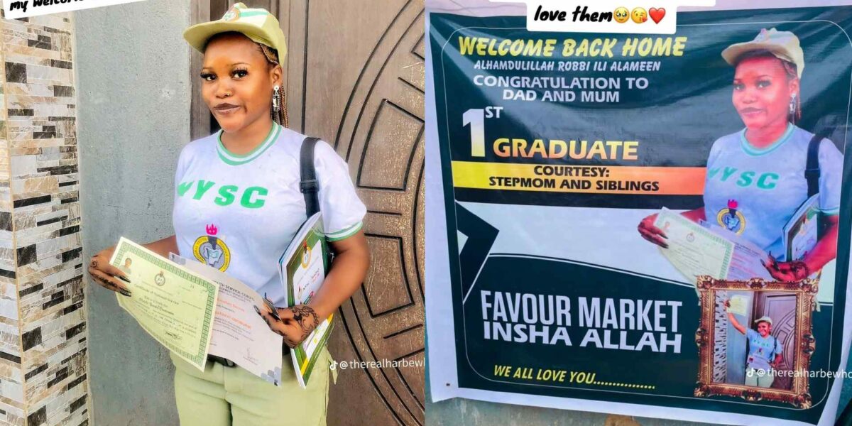 First Graduate – Family Sets Up Huge Banner As Their Daughter Completes ...