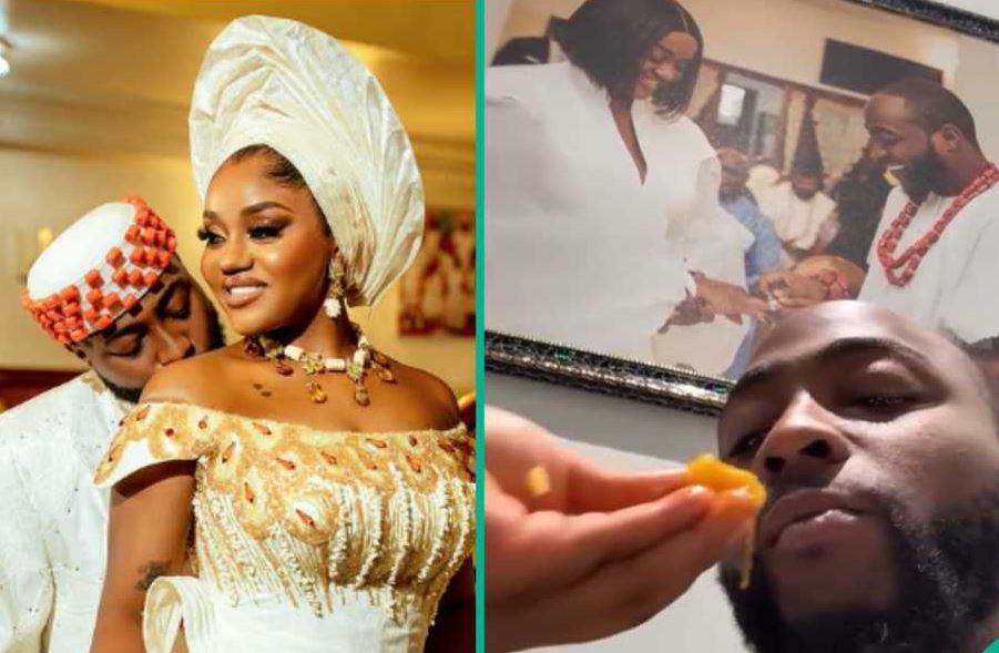 Romantic Video Of Chioma Feeding Davido As Singer Lays Sick