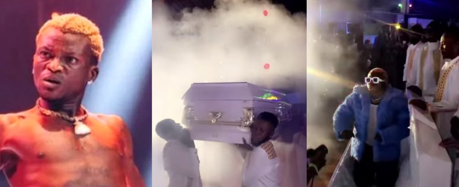 The Moment Popular Singer, Portable Arrived On Stage In A Casket At ...
