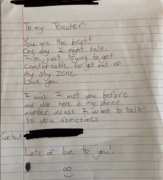 Teacher Shares Heart-warming Letter She Received From Her Non-verbal ...