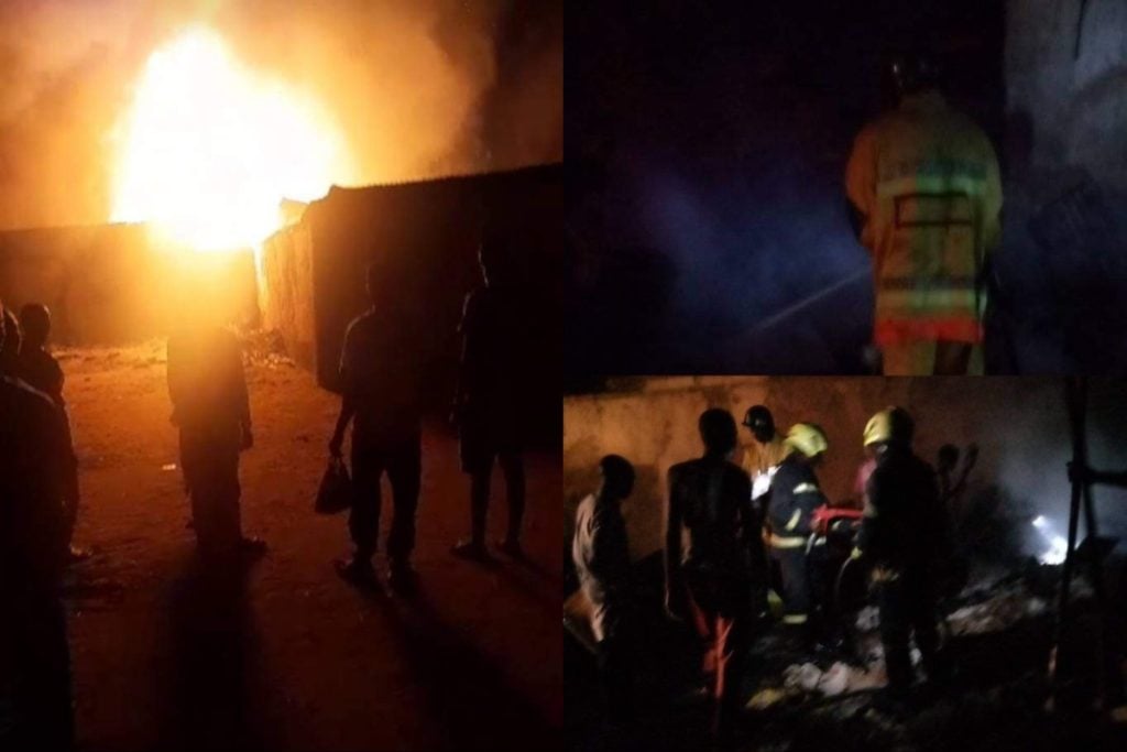 Panic As Fire Engulfs Yola Town Main Market