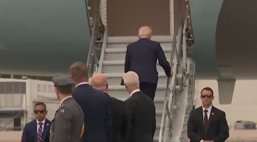 US President, Joe Biden Nearly Trips And Falls While Boarding Air Force ...