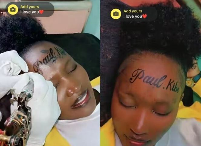 Woman Tattoos Boyfriend’s Name On Her Forehead (Video)