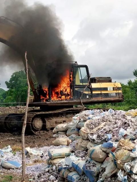 Executive Order: Taraba Govt Taskforce Sets Mining Camp Ablaze (Photos)