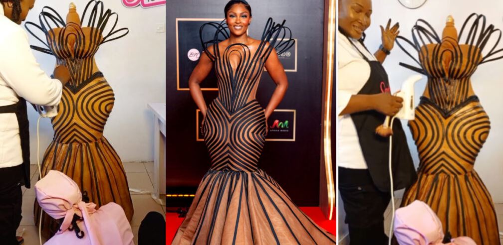Baker Makes Cake Inspired By Osas Ighodaro AMVCA Outfit (Video)