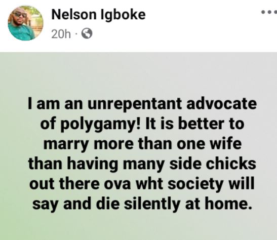 It Is Better To Marry More Than One Wife Than Having Many Side Chicks ...