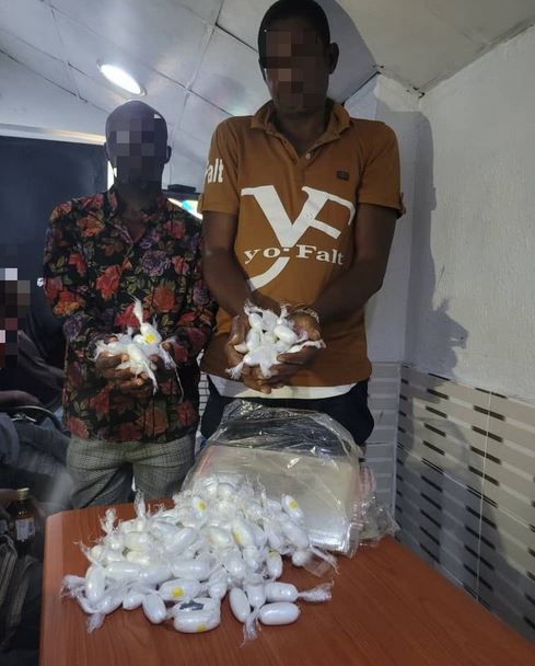 Two Suspected Drug Dealers Arrested With 120 Wraps Of Cocaine In Lagos