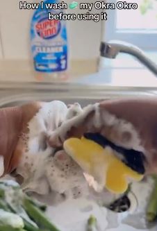 Woman Shares Video Detailing Proper Way To Wash Okro